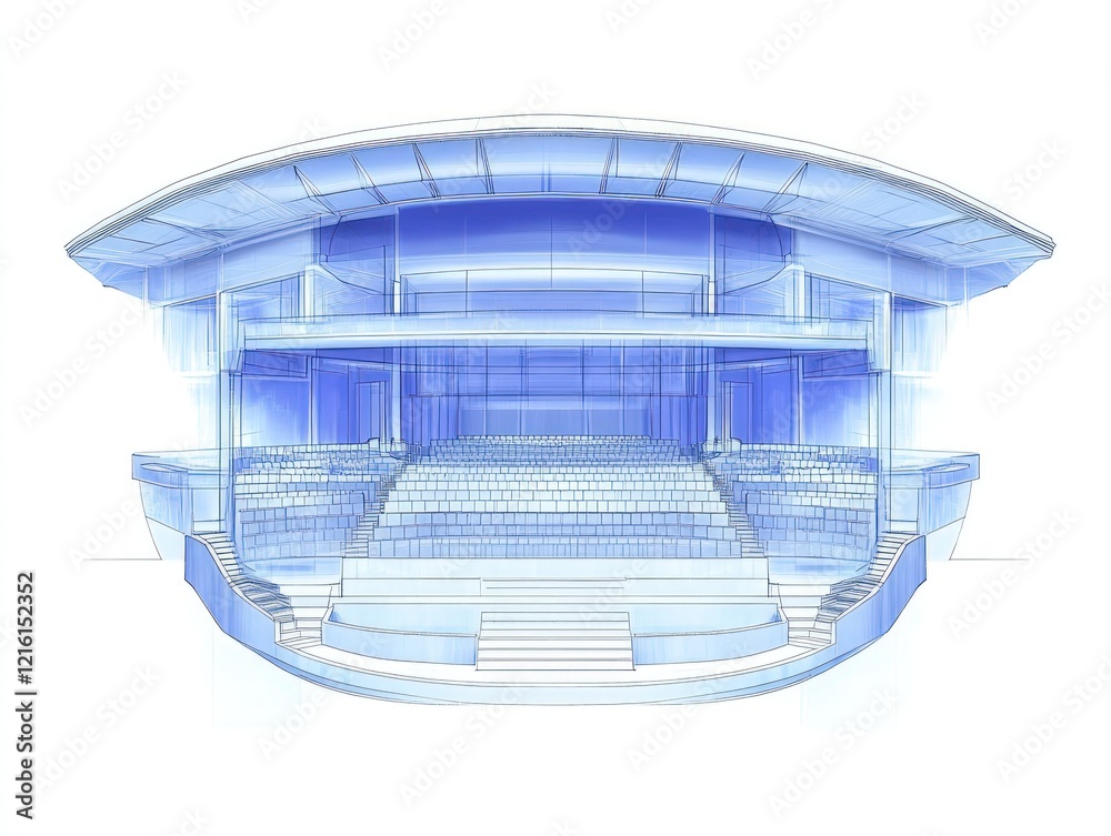 Architectural Design of a Modern Auditorium Seating Plan Stock ...