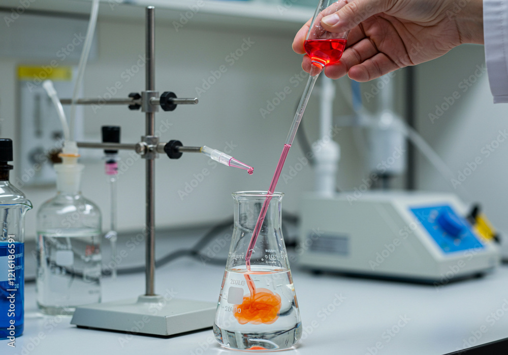 Titration Technique: Using Burette & Erlenmeyer Flask Stock ...