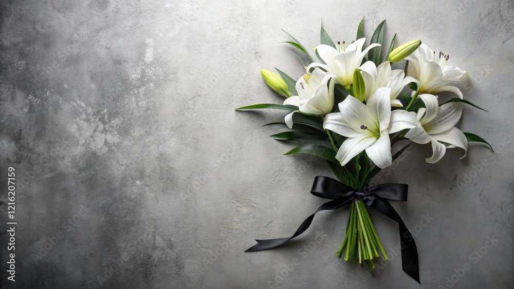 White lilies: Elegant funeral banner, sympathy cards, obituaries, and ...