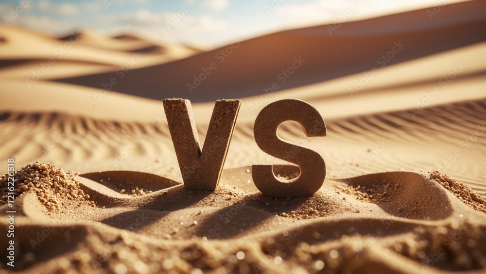 VS Letters in Sand Dunes: A Symbol of Competition and Comparison versus ...