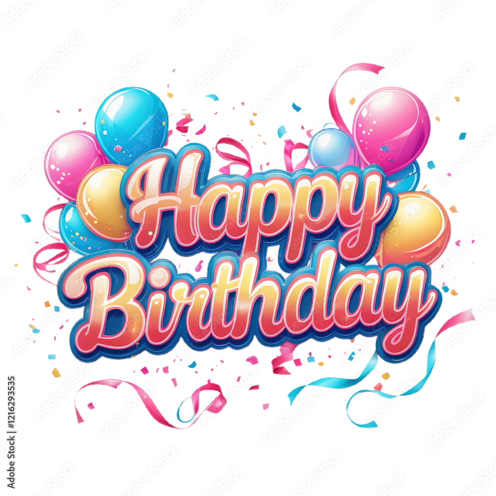 happy birthday with transparent background PNG and JPEG image Stock ...