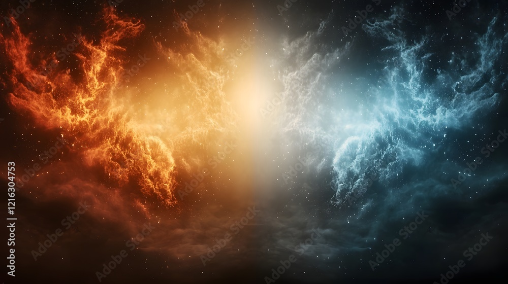 Dramatic wallpaper depicting the epic cosmic battle between the forces ...