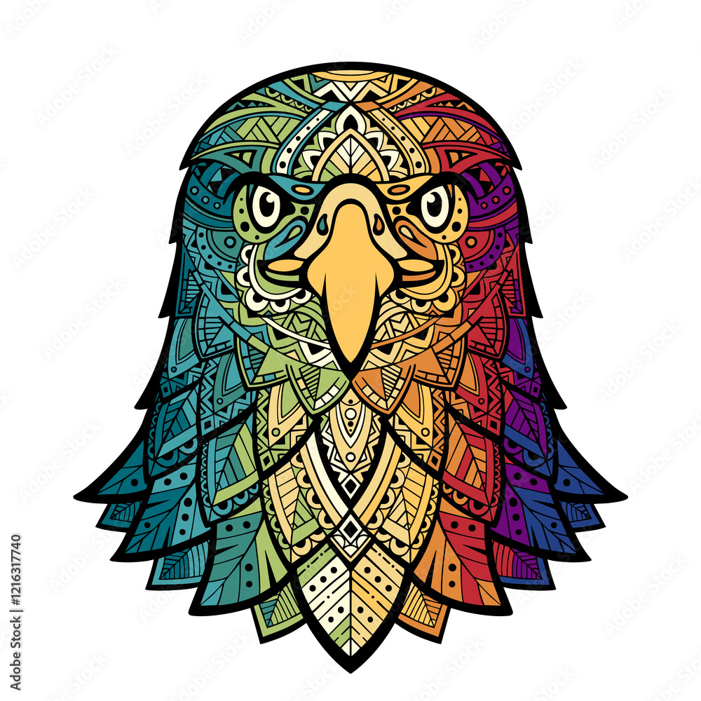 Eagle head zentangle stylized, freehand pencil, hand drawn, pattern ...