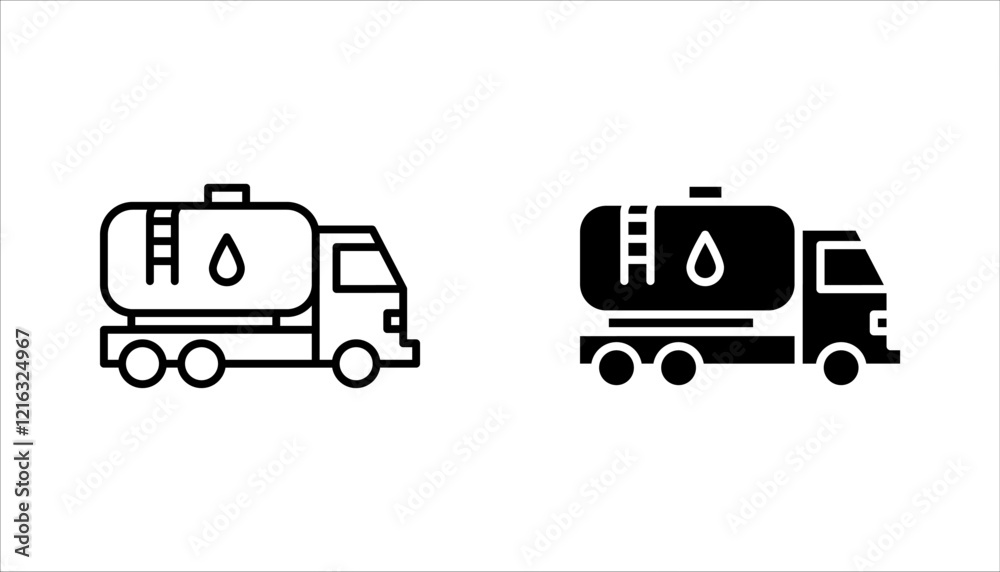 Tank truck icon set. Gasoline Fuel Truck. vector illustration on white ...