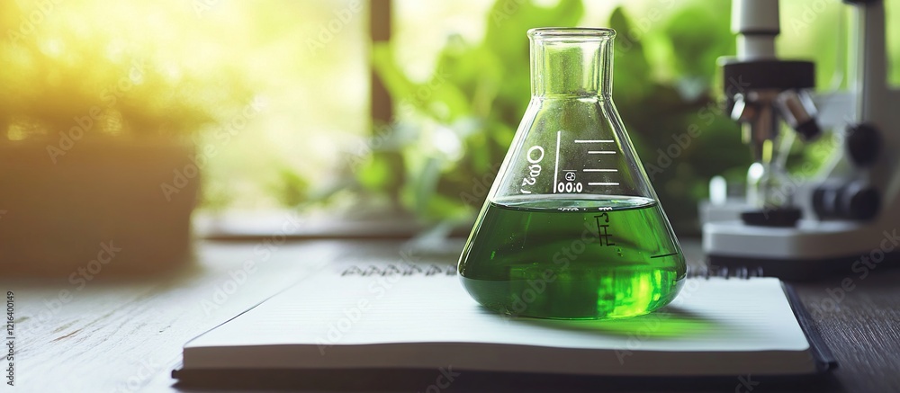 Green Liquid Experiments: Scientific Research in a Lab Setting, Exploring Chemical Reactions and ...