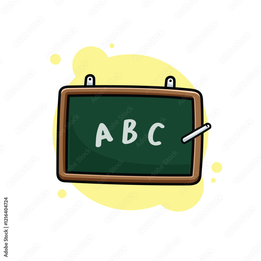 Blackboard with ABC Written on it Using White Chalk. Cartoon Icon ...