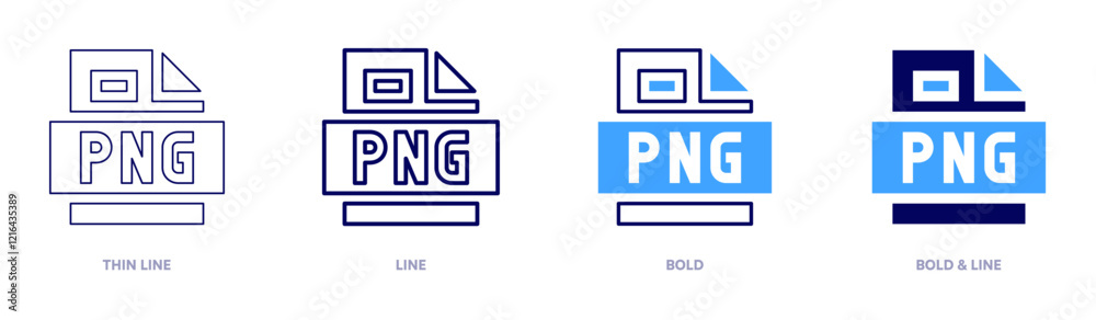 Png file icon in 4 different styles. Thin Line, Line, Bold, and Bold ...