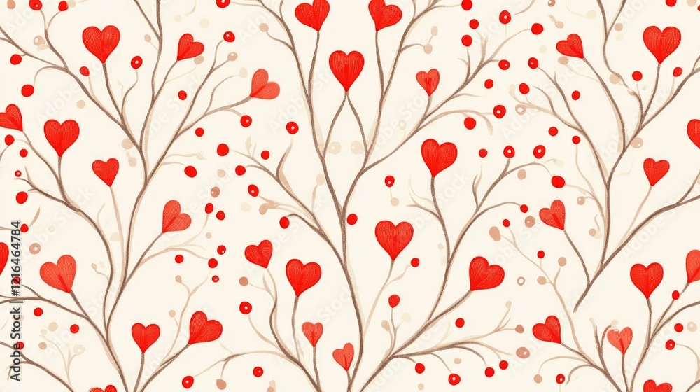 10.A charming seamless design with bold red hearts in different shapes ...
