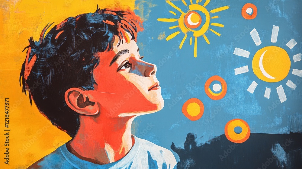 23.A colorful teaching poster featuring a boy toggling between on and ...