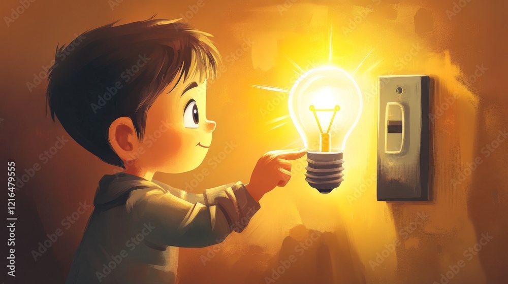 24.A fun and engaging flashcard depicting a lightbulb turning on and ...