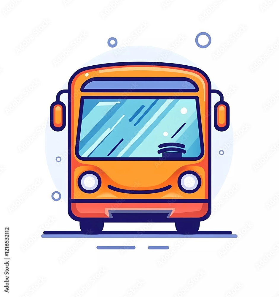 Modern bus icon, simple shapes, flat design style, vector graphic ...