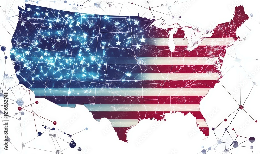 dynamic digital world map emphasize America continent for AI powered ...