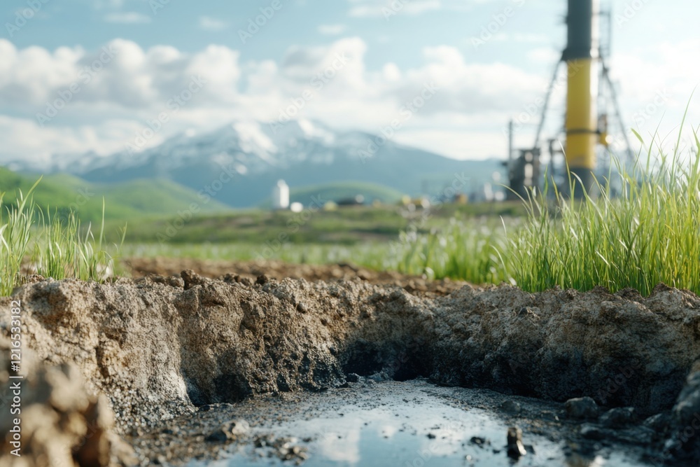 Innovative ways to harness geothermal energy in a lush landscape with ...