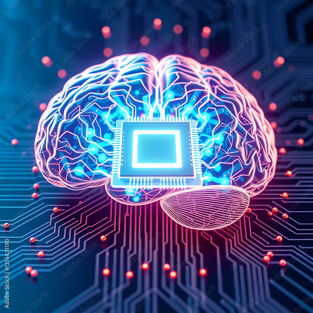 AI Brain Chip buffered ram. Artificial Intelligence lens mind neural ... AI Brain Chip buffered ram. Artificial Intelligence lens mind neural ...