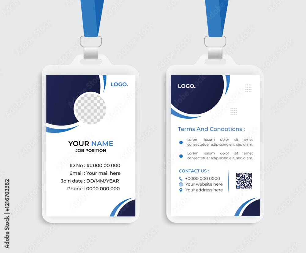 Modern and minimalist id card template | Creative id card design for ...