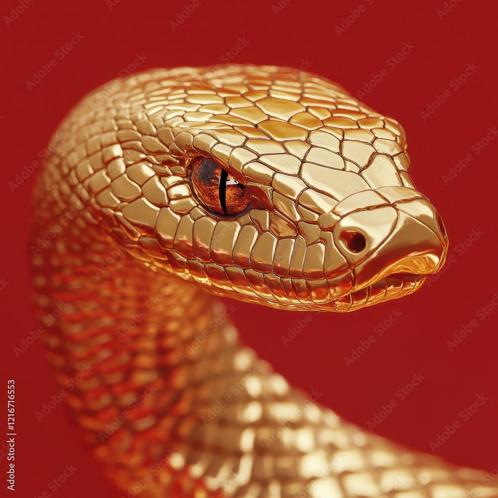 This stunning golden snake perfectly embodies the spirit of the Chinese ...
