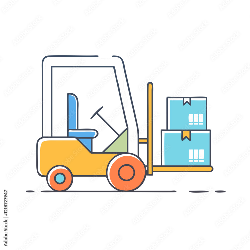 forklift icon, forklift vector illustration-simple illustration of ...