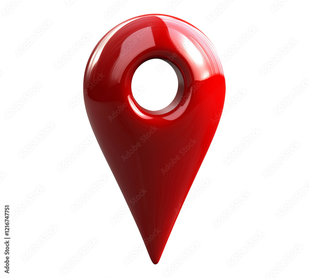 Red 3D location pin icon - PNG clipart on transparent background Stock ...