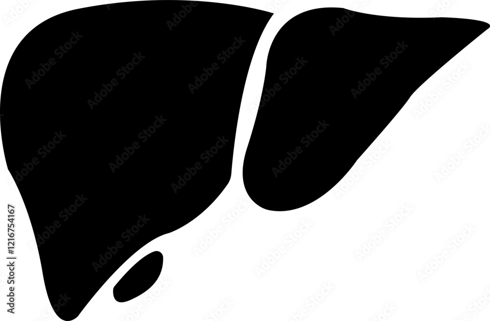 Human liver organ flat icon, showing various health and medicine ...