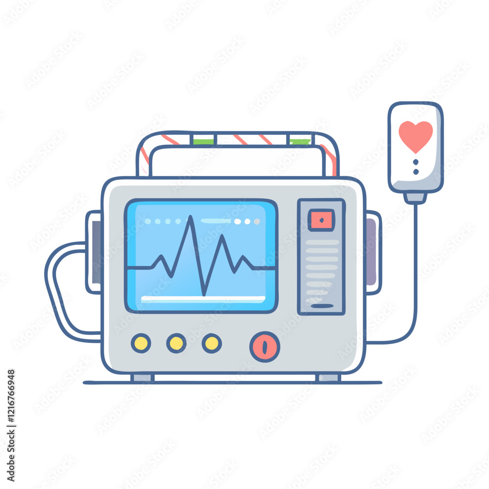 defibrillator icon, defibrillator vector illustration-simple ...