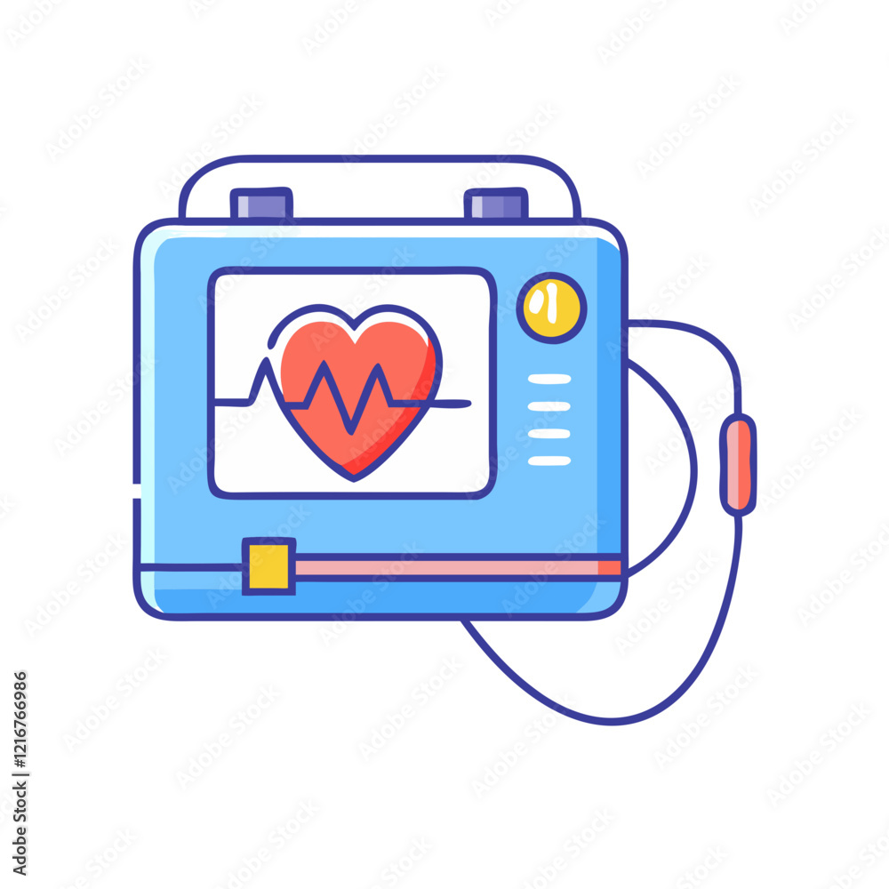 defibrillator icon, defibrillator vector illustration-simple ...