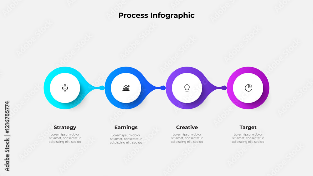Infographic circular process infographic chart for business ...