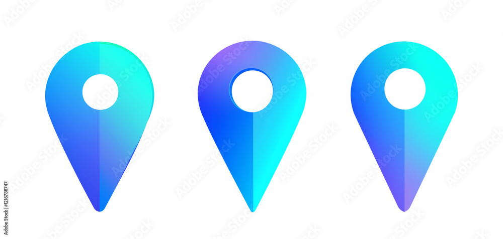 Blue location pin icon - PNG clipart on transparent background Stock ...