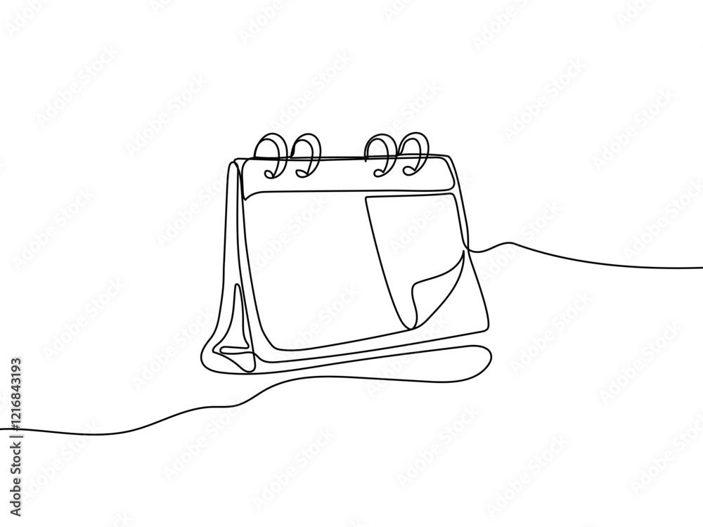 Single one line drawing Standing Calendar icon. Planning and scheduling ...
