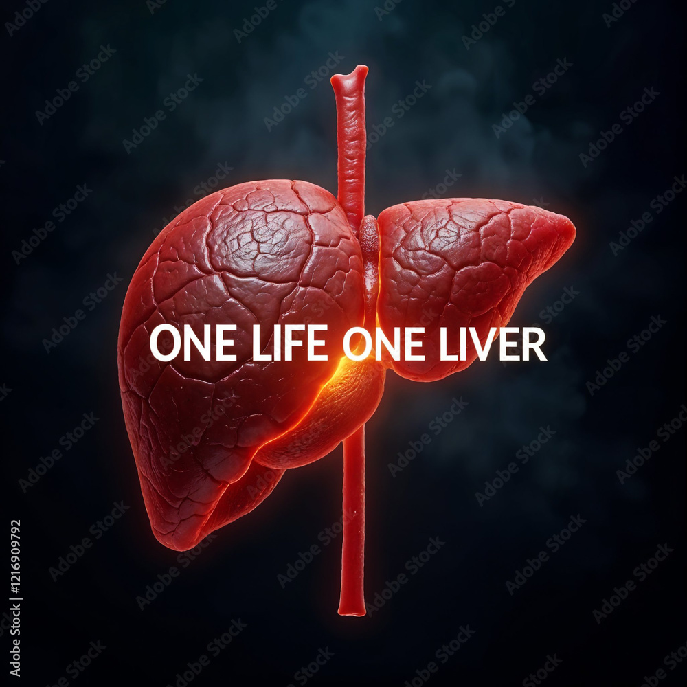 Human liver anatomy red form line triangles connecting on dark blue ...