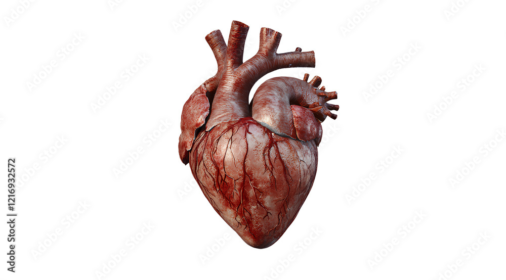 Realistic human heart anatomy clipart on a transparent background Png ...
