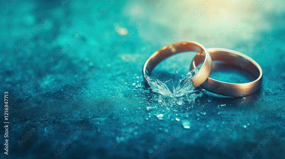Toxic relationship, A close-up of a broken engagement ring resting on a ...