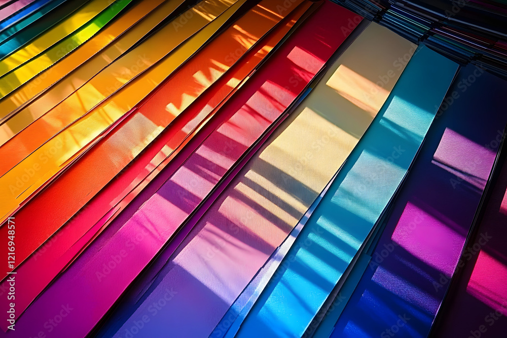 Diagonal layout of color swatches creating a dynamic color spectrum ...