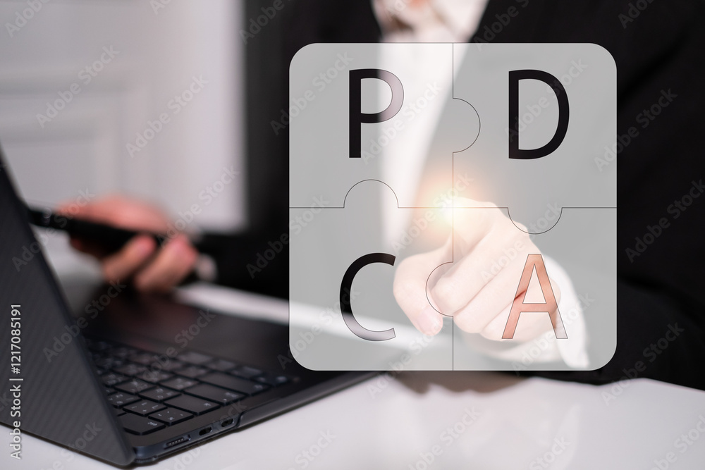 PDCA Plan do check act cycle diagram flow model process management ...