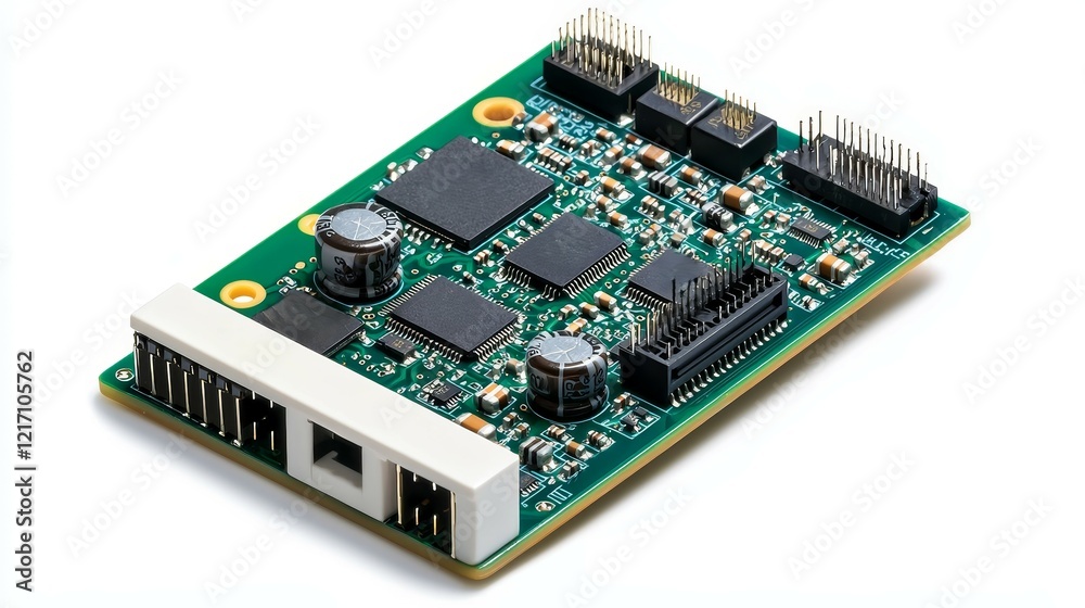 circuit board and components concept Circuit board showcasing ...