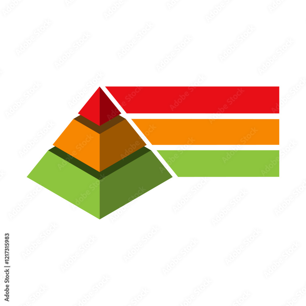 Vector pyramid up arrows infographic, diagram chart, triangle graph ...