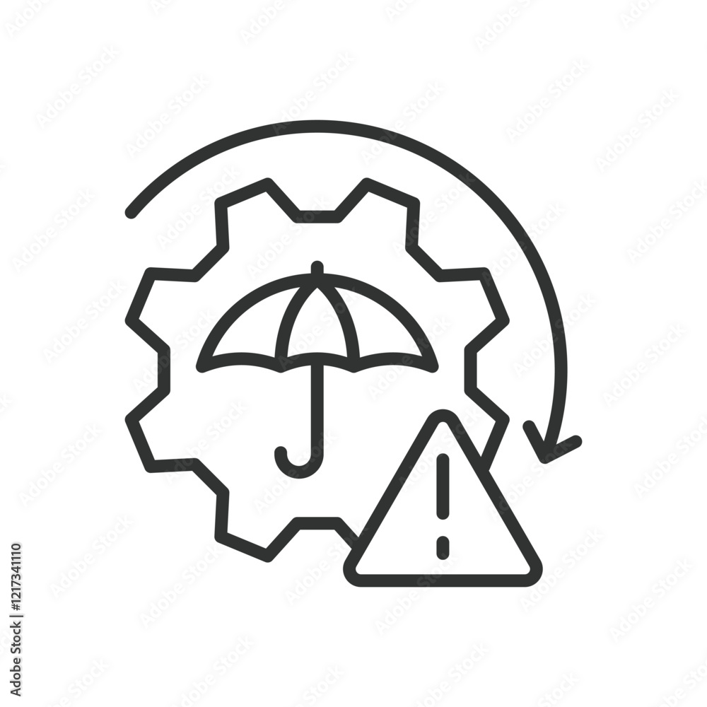 Risk management, icon in line design. Risk management, risk, mitigation ...