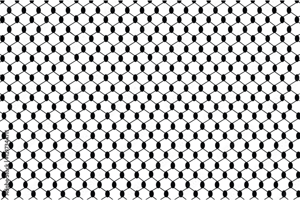 Palestine Scarf pattern Arabic Black kufiya dotted Stock Vector | Adobe ...