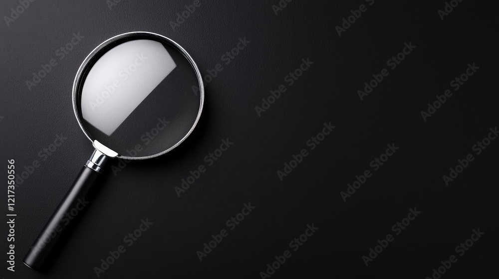 Magnifying glass placed on an open book with text and pages visible in ...