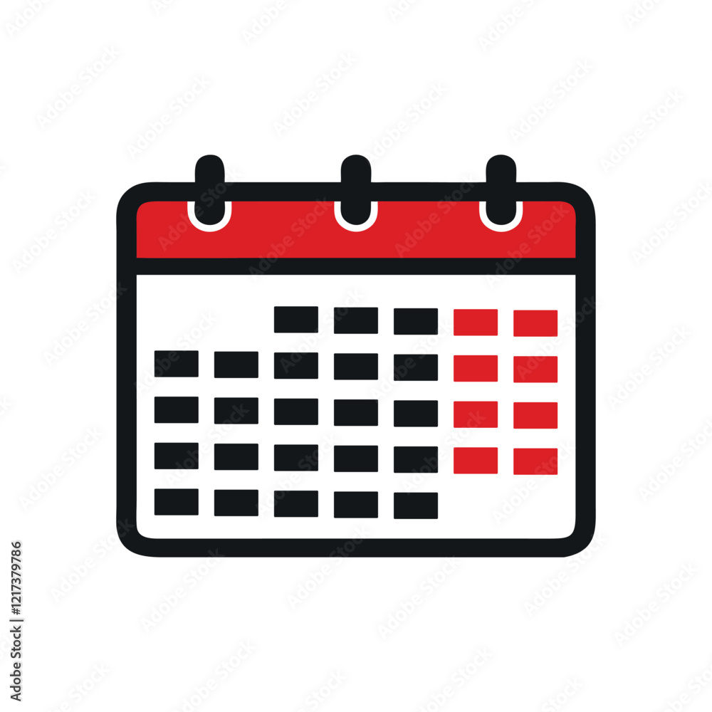 Editable Calendar Icon Template. Wall Calendar Symbol Vector Design for ...