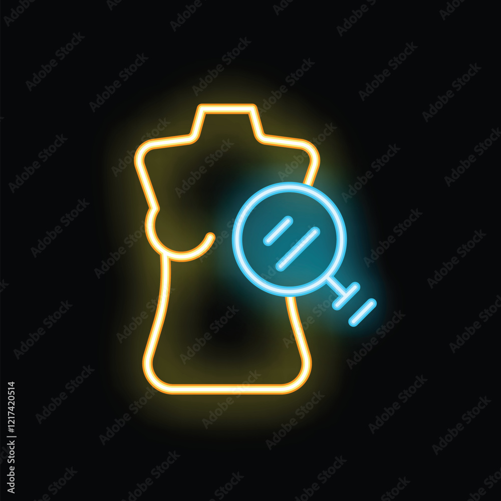 Neon sign representing mammography, a screening procedure for early ...