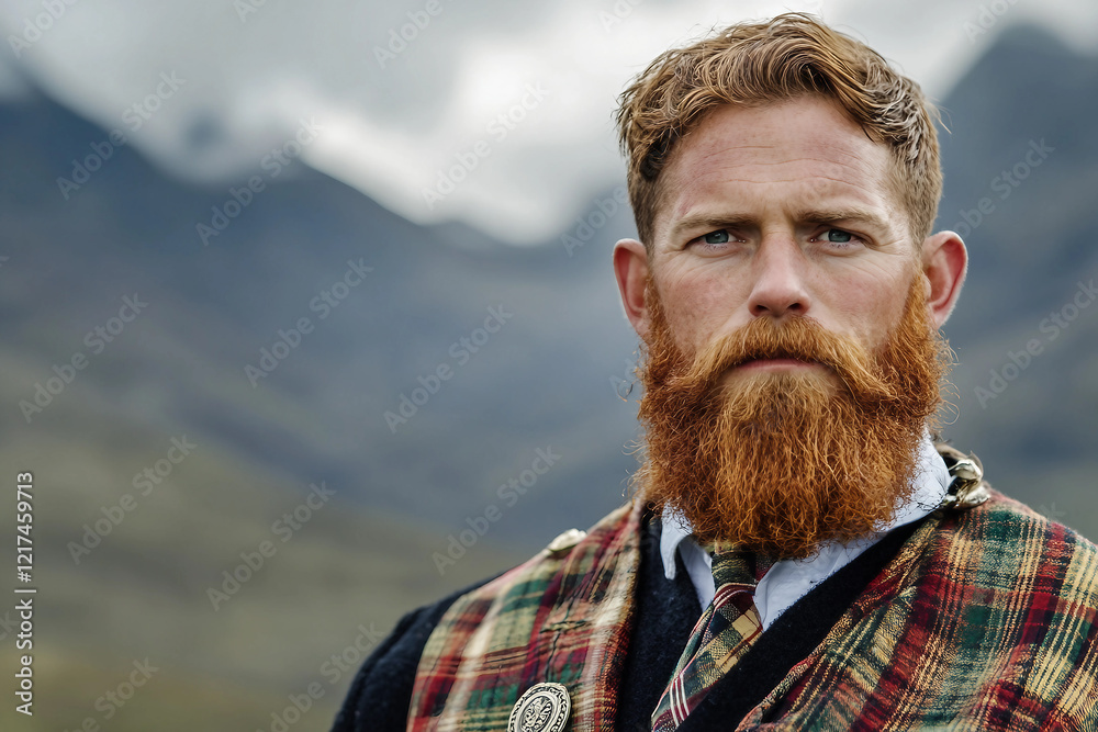 Authentic Scottish person Piper in Traditional Attire, Generative AI ...