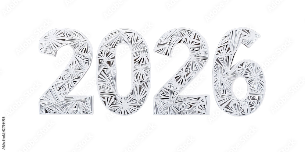 Png of Intricate 2026 Design: Elegant White Paper-Cut Style with ...