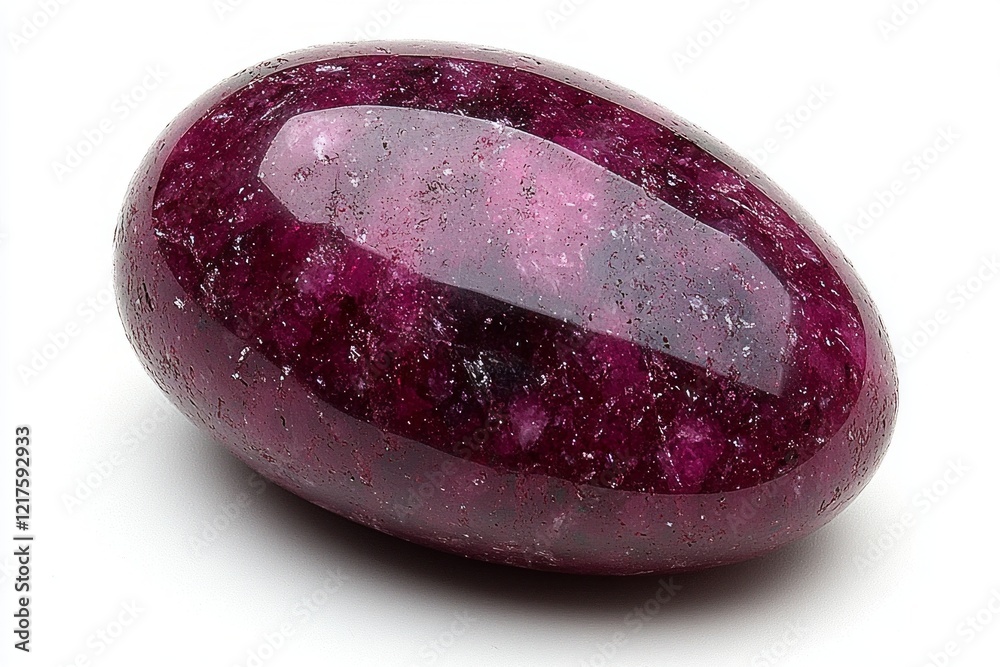 dark red garnet stone features smooth cabochon finish reflects soft ...