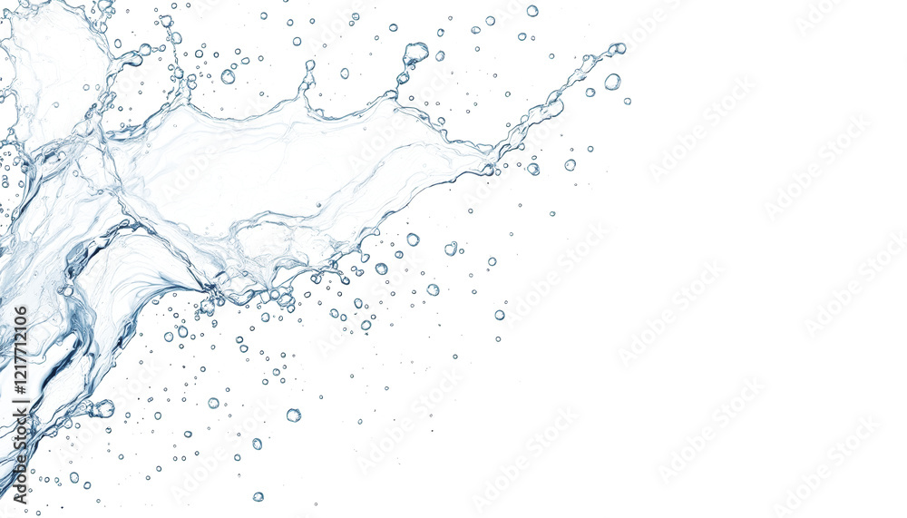 Dynamic Water Splash with Crystals of Water Stock Photo | Adobe Stock