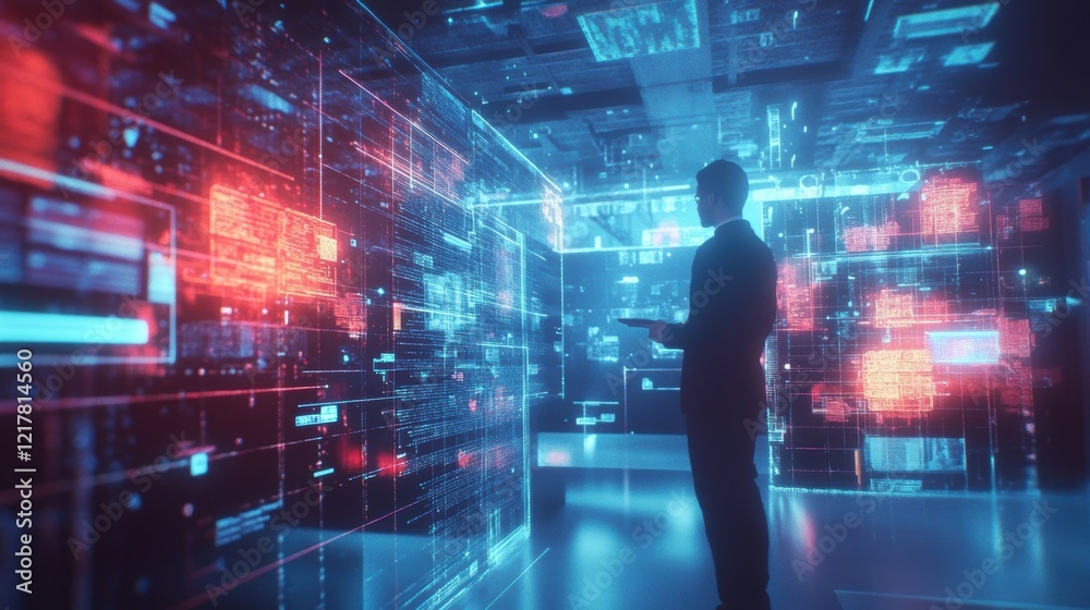 A section of a modular workspace where different teams collaborate on ...