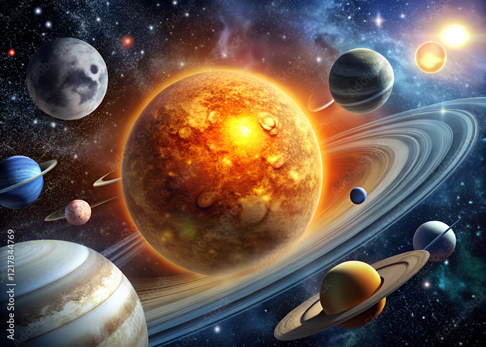 Universe Infinity Galaxies Stars Planets Earth Moon Sun Constellations ...