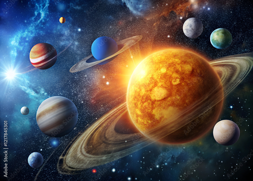 Universe Infinity Galaxies Stars Planets Earth Moon Sun Constellations ...