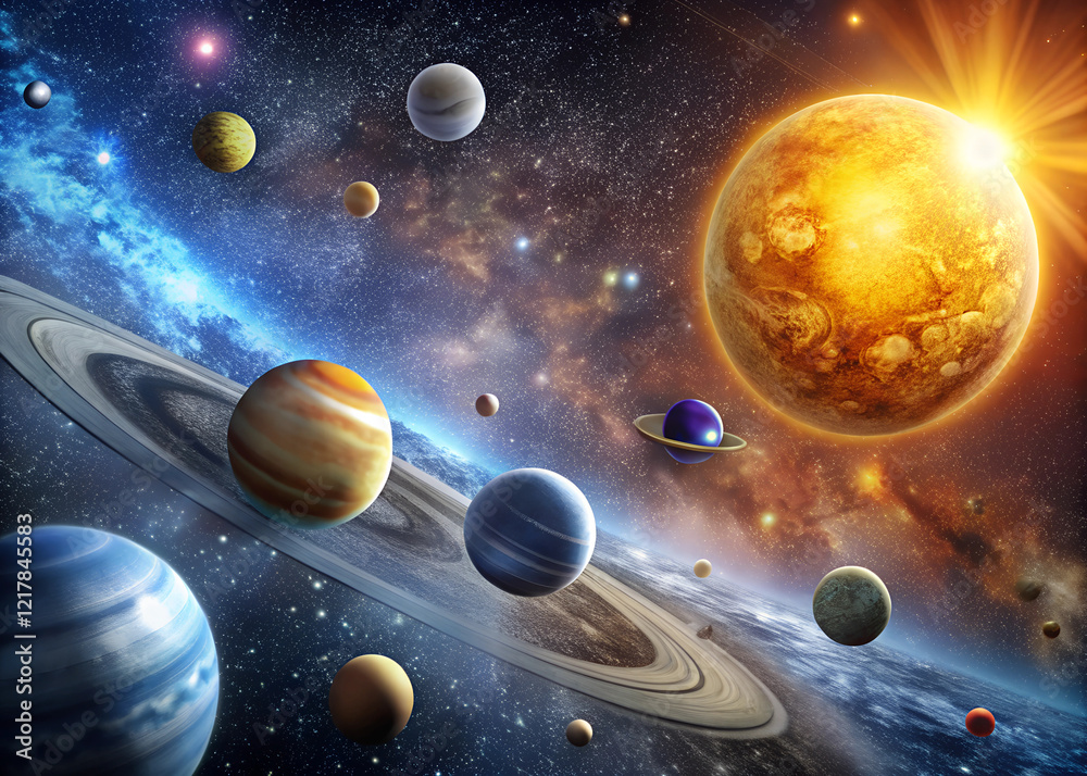 Universe Infinity Galaxies Stars Planets Earth Moon Sun Constellations ...