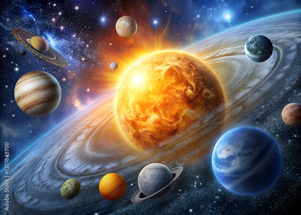 Universe Infinity Galaxies Stars Planets Earth Moon Sun Constellations ...