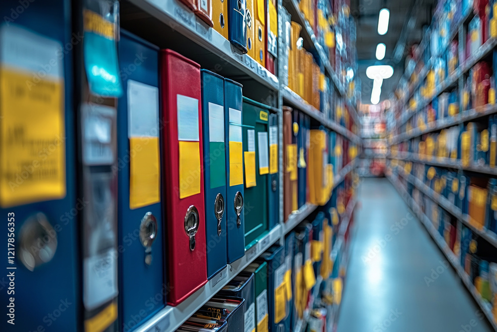 Bright and well organized corporate archive features metal filing ...